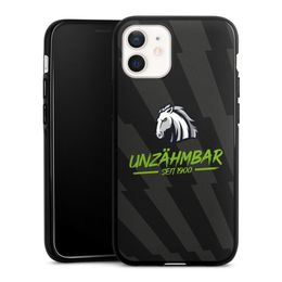 DeinDesign iPhone 12 mini Handy Silikon H&uuml;lle Case schwarz Handyh&uuml;lle Horse Borussia M&ouml;nchengladbach Official Licensed Product
