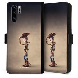 DeinDesign Huawei P30 Pro Handy Klapph&uuml;lle Handyh&uuml;lle aus Kunst Leder schwarz Flip Case Disney Pixar Toy Story Woody Sideflip mit langer Lasche