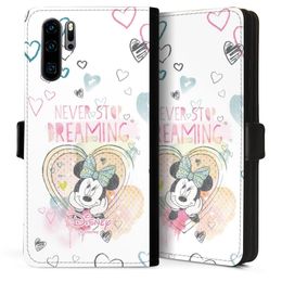 DeinDesign Huawei P30 Pro Handy Klapph&uuml;lle Handyh&uuml;lle aus Kunst Leder schwarz Flip Case Official Licensed Product Minnie Mouse Disney Sideflip mit langer Lasche