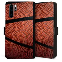 DeinDesign Huawei P30 Pro Handy Klapph&uuml;lle Handyh&uuml;lle aus Kunst Leder schwarz Flip Case Ball Sports Basketball Sideflip mit langer Lasche
