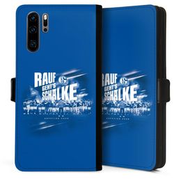 DeinDesign Huawei P30 Pro Handy Klapph&uuml;lle Handyh&uuml;lle aus Kunst Leder schwarz Flip Case Official Licensed Product Ascent Fc Schalke 04 Sideflip mit langer Lasche