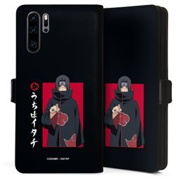 DeinDesign Huawei P30 Pro Handy Klapph&uuml;lle Handyh&uuml;lle aus Kunst Leder schwarz Flip Case Official Licensed Product Itachi Uchiha Naruto Shippuden Sideflip mit 