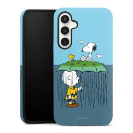 DeinDesign Galaxy S23 FE Handy Panzer Handyh&uuml;lle robuste Outdoor H&uuml;lle Schutzh&uuml;lle gl&auml;nzend Peanuts Children Snoopy Tough Case