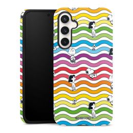 DeinDesign Galaxy S23 FE Handy Panzer Handyh&uuml;lle robuste Outdoor H&uuml;lle Schutzh&uuml;lle gl&auml;nzend Snoopy Muster Peanuts Tough Case