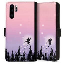DeinDesign Huawei P30 Pro Handy Klapph&uuml;lle Handyh&uuml;lle aus Kunst Leder schwarz Flip Case Tinkerbells Official Licensed Product Disney Sideflip mit langer Lasche