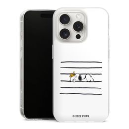 DeinDesign iPhone 15 Pro Handy Silikon H&uuml;lle Case transparent Handyh&uuml;lle Snoopy Dog Peanuts Silikon Case