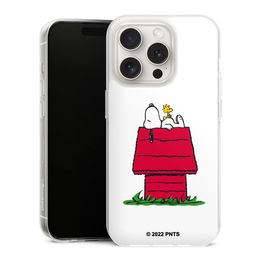 DeinDesign iPhone 15 Pro Handy Silikon H&uuml;lle Case transparent Handyh&uuml;lle Snoopy Peanuts Official Licensed Product Silikon Case
