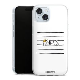 DeinDesign iPhone 15 Handy Silikon H&uuml;lle Case transparent Handyh&uuml;lle Snoopy Dog Peanuts Silikon Case