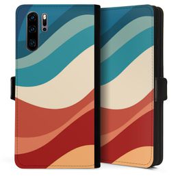 DeinDesign Huawei P30 Pro Handy Klapph&uuml;lle Handyh&uuml;lle aus Kunst Leder schwarz Flip Case Ombre Wave Colour Sideflip mit langer Lasche