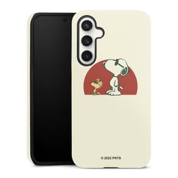 DeinDesign Galaxy S23 FE Handy Panzer Handyh&uuml;lle robuste Outdoor H&uuml;lle Schutzh&uuml;lle gl&auml;nzend Snoopy Official Licensed Product Kindheit Tough Case