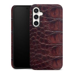 DeinDesign Galaxy S23 FE Handy Panzer Handyh&uuml;lle robuste Outdoor H&uuml;lle Schutzh&uuml;lle gl&auml;nzend Leather Crocodile Animal Print Tough Case