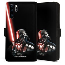 DeinDesign Huawei P30 Pro Handy Klapph&uuml;lle Handyh&uuml;lle aus Kunst Leder schwarz Flip Case Merchandise Darth Vader Star Wars Sideflip mit langer Lasche