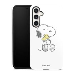 DeinDesign Galaxy S23 FE Handy Panzer Handyh&uuml;lle robuste Outdoor H&uuml;lle Schutzh&uuml;lle gl&auml;nzend Snoopy Love Peanuts Tough Case