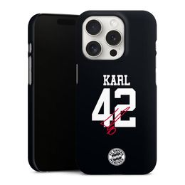 DeinDesign iPhone 15 Pro Handy Premium Case Smartphone Handyh&uuml;lle Schutzh&uuml;lle matt Merchandise Fc Bayern M&uuml;nchen Lennart Karl Premium Case