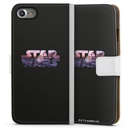 DeinDesign iPhone SE (2020) Handy Klapph&uuml;lle Handyh&uuml;lle aus Kunst Leder wei&szlig; Flip Case The Child Star Wars The Mandalorian Sideflip mit Lasche