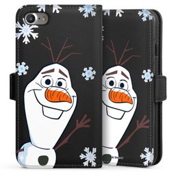 DeinDesign iPhone 8 Handy Klapph&uuml;lle Handyh&uuml;lle aus Kunst Leder schwarz Flip Case Frozen Olaf Disney Frozen 2 Sideflip mit Lasche