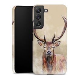 DeinDesign Galaxy S22 Handy Premium Case Smartphone Handyh&uuml;lle Schutzh&uuml;lle matt Animal Look Deer Reindeer Premium Case