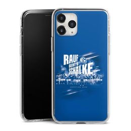 DeinDesign iPhone 11 Pro Max Handy Silikon H&uuml;lle Case transparent Handyh&uuml;lle Official Licensed Product Ascent Fc Schalke 04 Silikon Case
