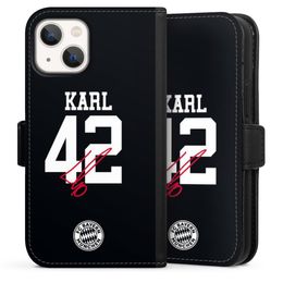 DeinDesign Galaxy A51 Handy Klapph&uuml;lle Handyh&uuml;lle aus Kunst Leder schwarz Flip Case Merchandise Fc Bayern M&uuml;nchen Lennart Karl Sideflip mit Lasche