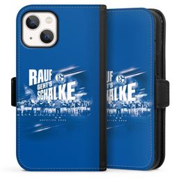 DeinDesign Galaxy A51 Handy Klapph&uuml;lle Handyh&uuml;lle aus Kunst Leder schwarz Flip Case Official Licensed Product Ascent Fc Schalke 04 Sideflip mit Lasche