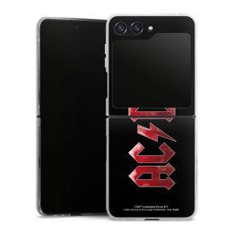 DeinDesign Galaxy Z Flip 5 Handy Hard Case Schutzh&uuml;lle transparent Smartphone Handy H&uuml;lle Logo Merchandise Acdc Hard Case