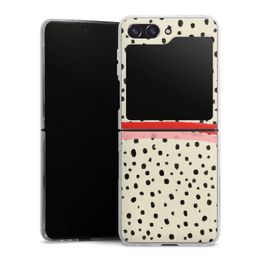 DeinDesign Galaxy Z Flip 5 Handy Hard Case Schutzh&uuml;lle transparent Smartphone Handy H&uuml;lle Stripes Kunst Points Hard Case