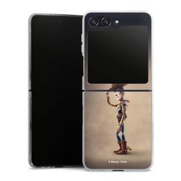 DeinDesign Galaxy Z Flip 5 Handy Hard Case Schutzh&uuml;lle transparent Smartphone Handy H&uuml;lle Disney Pixar Toy Story Woody Hard Case