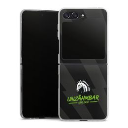 DeinDesign Galaxy Z Flip 5 Handy Hard Case Schutzh&uuml;lle transparent Smartphone Handy H&uuml;lle Horse Official Licensed Product Borussia M&ouml;nchengladbach Hard Case