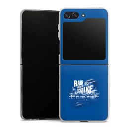 DeinDesign Galaxy Z Flip 5 Handy Hard Case Schutzh&uuml;lle transparent Smartphone Handy H&uuml;lle Official Licensed Product Ascent Fc Schalke 04 Hard Case