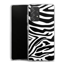 DeinDesign Galaxy A52s 5G Handy Silikon H&uuml;lle Case transparent Handyh&uuml;lle Animal Look Zebra Animal Print Silikon Case