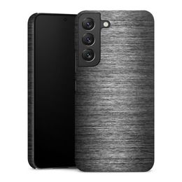 DeinDesign Galaxy S22 Handy Premium Case Smartphone Handyh&uuml;lle Schutzh&uuml;lle matt Anthracite Metallic Look Metal Premium Case