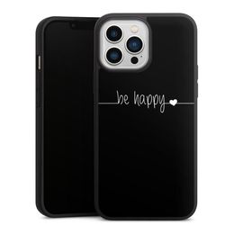 DeinDesign iPhone 13 Pro Max Handy Premium Silikon H&uuml;lle Handyh&uuml;lle schwarz Case Happiness Statement Sayings Silikon Premium Case