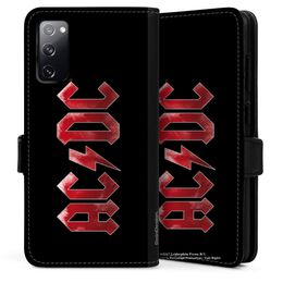 DeinDesign Galaxy S20 Handy Klapph&uuml;lle Handyh&uuml;lle aus Kunst Leder schwarz Flip Case Acdc Merchandise Logo Sideflip mit Lasche