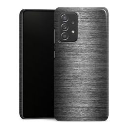 DeinDesign Galaxy A52s 5G Handy Premium Case Smartphone Handyh&uuml;lle Schutzh&uuml;lle gl&auml;nzend Metal Anthracite Metallic Look Premium Case