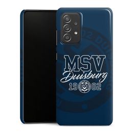 DeinDesign Galaxy A52s 5G Handy Premium Case Smartphone Handyh&uuml;lle Schutzh&uuml;lle gl&auml;nzend Msv Duisburg Merchandise Soccer Premium Case