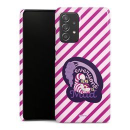DeinDesign Galaxy A52s 5G Handy Premium Case Smartphone Handyh&uuml;lle Schutzh&uuml;lle gl&auml;nzend Disney Alice In Wonderland Grinning Cat Premium Case