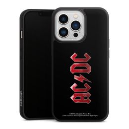DeinDesign iPhone 13 Pro Handy Premium Silikon H&uuml;lle Handyh&uuml;lle schwarz Case Acdc Merchandise Logo Silikon Premium Case