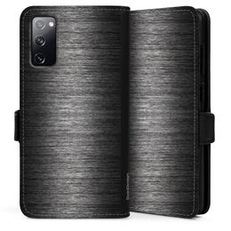 DeinDesign Galaxy S20 Handy Klapph&uuml;lle Handyh&uuml;lle aus Kunst Leder schwarz Flip Case Metal Metallic Look Anthracite Sideflip mit Lasche