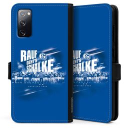 DeinDesign Galaxy S20 Handy Klapph&uuml;lle Handyh&uuml;lle aus Kunst Leder schwarz Flip Case Official Licensed Product Ascent Fc Schalke 04 Sideflip mit Lasche