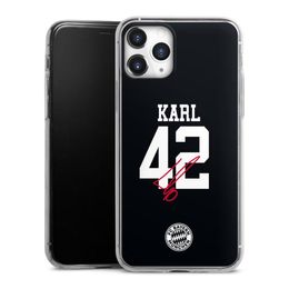 DeinDesign iPhone 11 Pro Handy Slim Case Silikon Handyh&uuml;lle transparent H&uuml;lle extra d&uuml;nn Lennart Karl Merchandise Fc Bayern M&uuml;nchen Silikon Slim Case