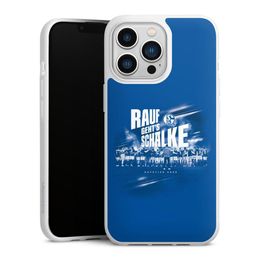 DeinDesign iPhone 13 Pro Handy Silikon H&uuml;lle Case wei&szlig; Handyh&uuml;lle Official Licensed Product Ascent Fc Schalke 04 Silikon Case