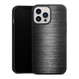 DeinDesign iPhone 13 Pro Max Handy Premium Silikon H&uuml;lle Handyh&uuml;lle schwarz Case Anthracite Metallic Look Metal Silikon Premium Case