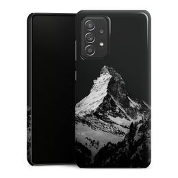 DeinDesign Galaxy A52s 5G Handy Premium Case Smartphone Handyh&uuml;lle Schutzh&uuml;lle gl&auml;nzend Snow Mountain Top Mountain Premium Case