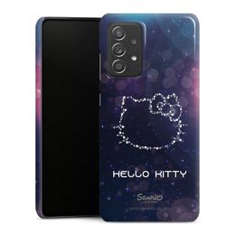 DeinDesign Galaxy A52s 5G Handy Premium Case Smartphone Handyh&uuml;lle Schutzh&uuml;lle gl&auml;nzend Merchandise Hello Kitty Weltall Premium Case