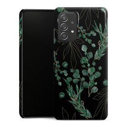 DeinDesign Galaxy A52s 5G Handy Premium Case Smartphone Handyh&uuml;lle Schutzh&uuml;lle gl&auml;nzend Leaves Eukalyptus Nature Premium Case
