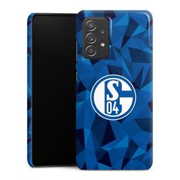 DeinDesign Galaxy A52s 5G Handy Premium Case Smartphone Handyh&uuml;lle Schutzh&uuml;lle gl&auml;nzend Muster Camouflage Fc Schalke 04 Premium Case