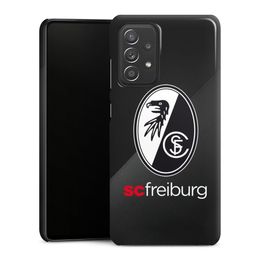 DeinDesign Galaxy A52s 5G Handy Premium Case Smartphone Handyh&uuml;lle Schutzh&uuml;lle gl&auml;nzend Sc Freiburg Lettering Logo Premium Case