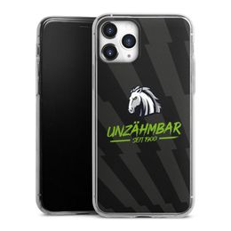 DeinDesign iPhone 11 Pro Handy Slim Case Silikon Handyh&uuml;lle transparent H&uuml;lle extra d&uuml;nn Official Licensed Product Borussia M&ouml;nchengladbach Horse Silikon Slim 