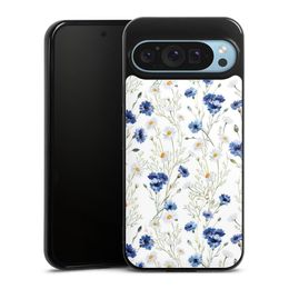 DeinDesign Google Pixel 9 Pro Handy Silikon H&uuml;lle Case schwarz Handyh&uuml;lle Flowers Muster Flower