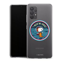 DeinDesign Galaxy A32 4G Handy Silikon H&uuml;lle Case transparent Handyh&uuml;lle Peanuts Weltall Snoopy Silikon Case